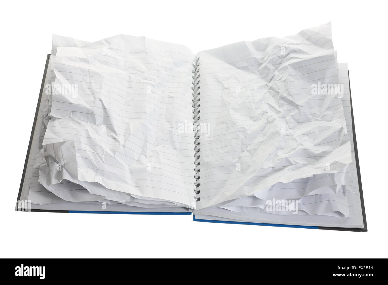 Open notebook with crumpled pages hi-res stock photography and images ...