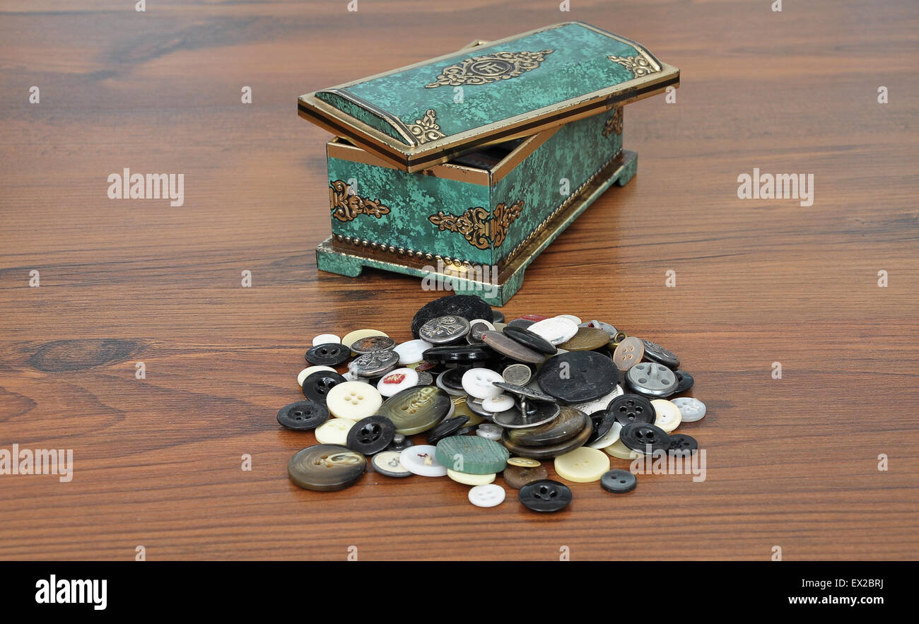 Casket with buttons Stock Photo - Alamy