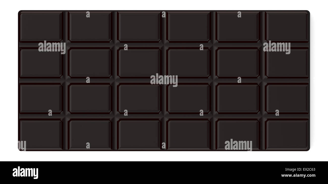 black chocolate bar isolated on white background Stock Photo - Alamy