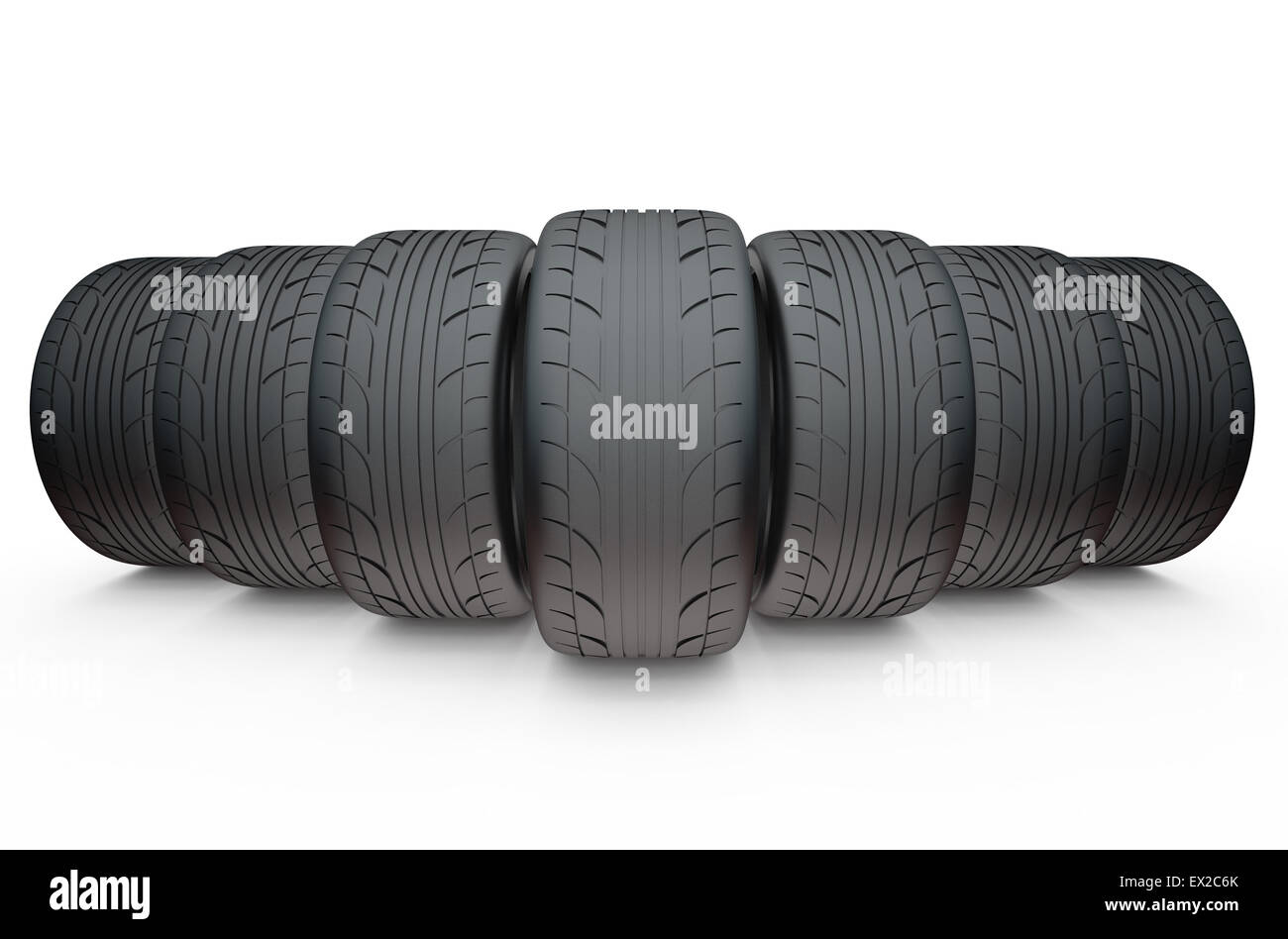 Group of automotive tires isolated on white background Stock Photo - Alamy