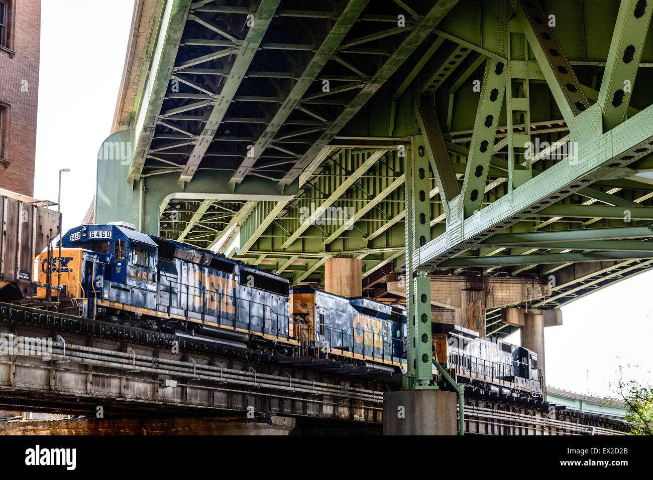 CSX Freight Train passing Main Street Station, Richmond, Virginia Stock ...