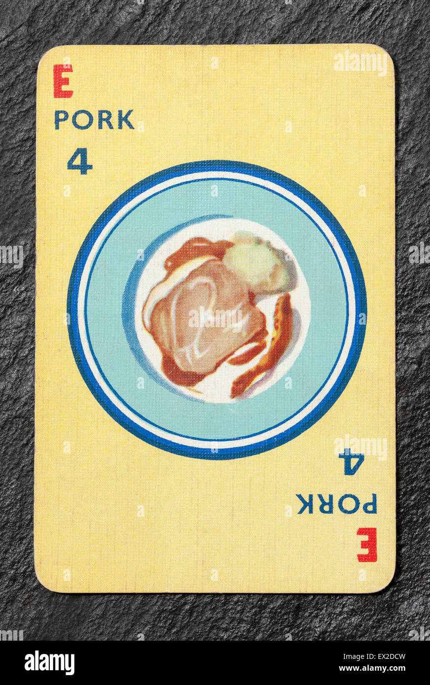 Menuette Playing Card Pork Stock Photo - Alamy