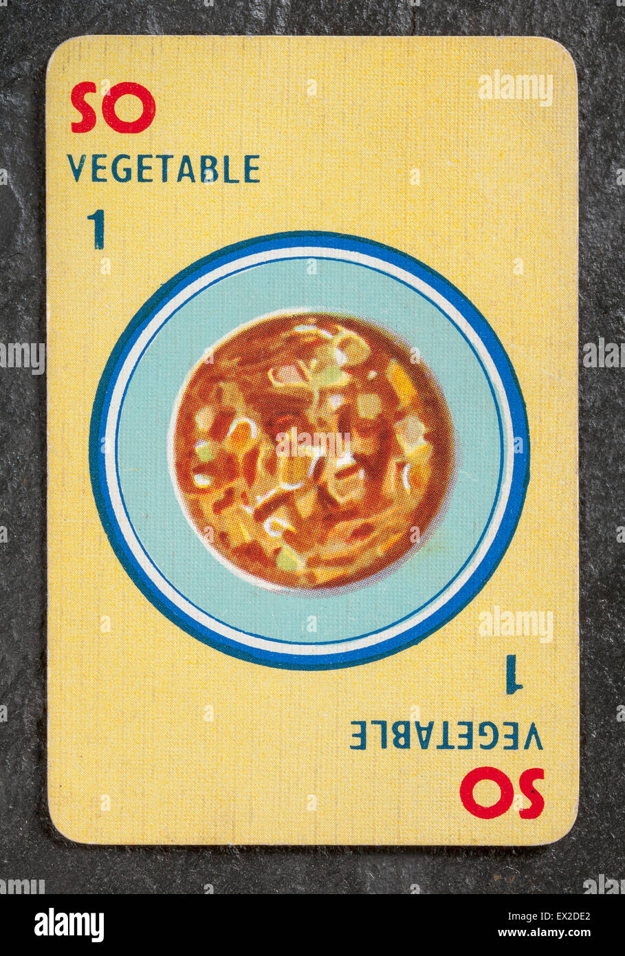 Menuette Playing Card Vegetable Stock Photo - Alamy