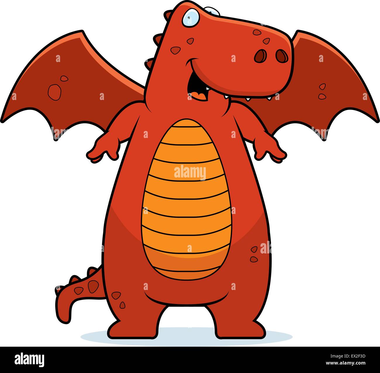 Cartoon illustration dragon smiling Stock Vector Images - Alamy
