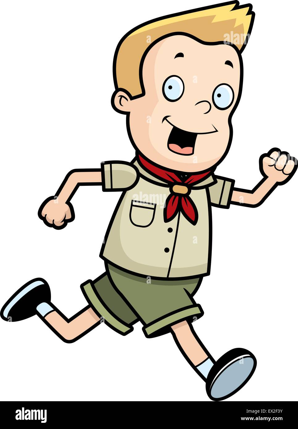 A happy cartoon boy scout running and smiling Stock Vector Image & Art ...