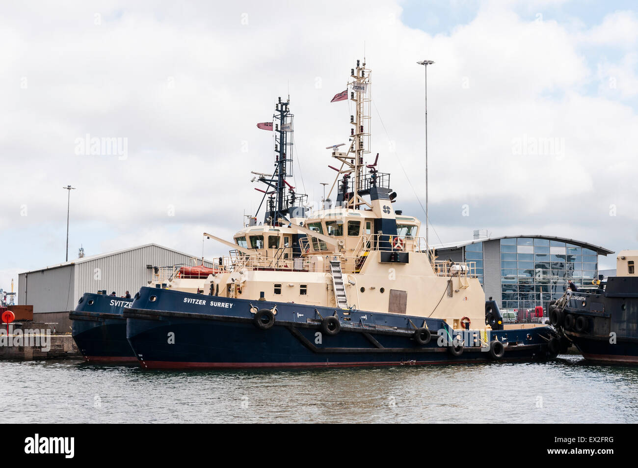 Belfast harbour tug boats, the Svitzer Surrey, and Svitzer Sussex Stock ...