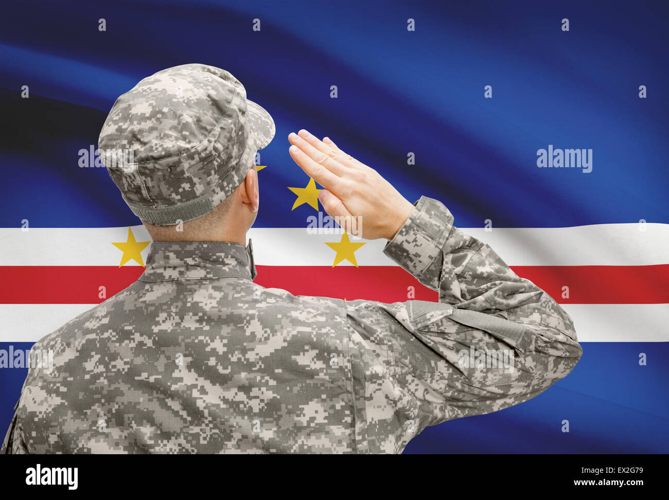 National military forces with flag on background conceptual series ...