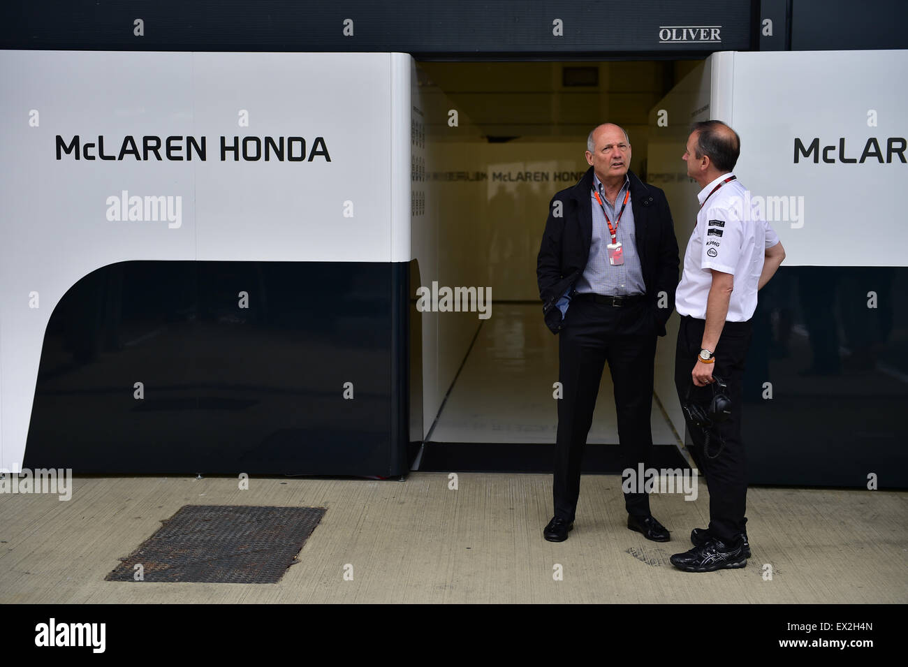 Silverstone, UK. 5th July, 2015. Ron Dennis, McLaren Honda F1 team boss ...