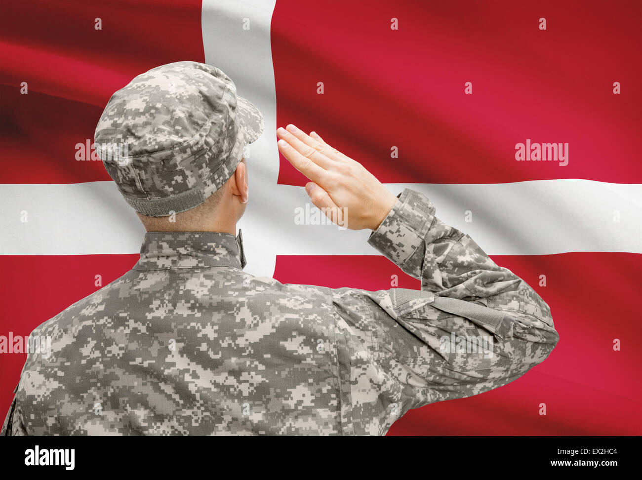 National military forces with flag on background conceptual series ...