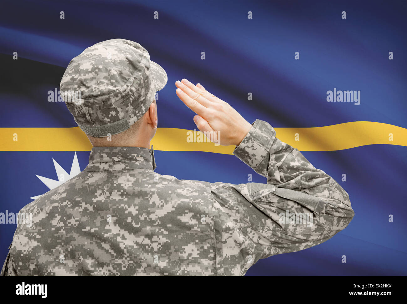 National military forces with flag on background conceptual series ...