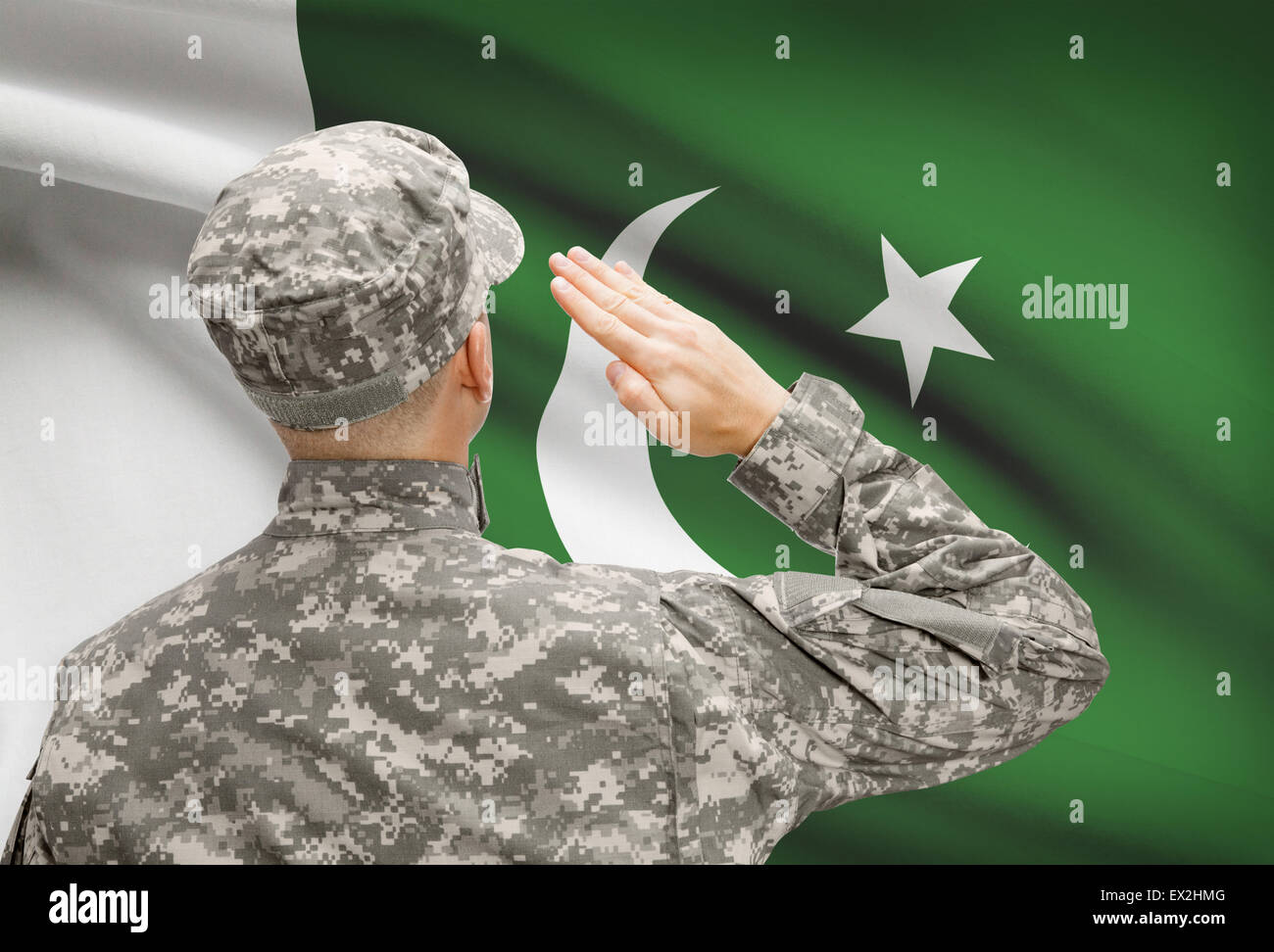National military forces with flag on background conceptual series ...