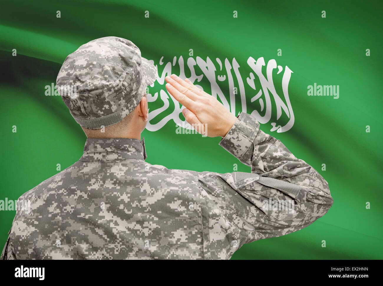 National military forces with flag on background conceptual series ...