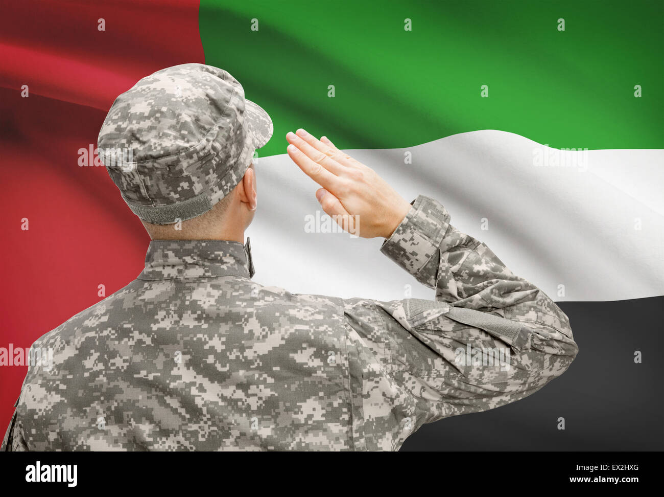 National military forces with flag on background conceptual series ...