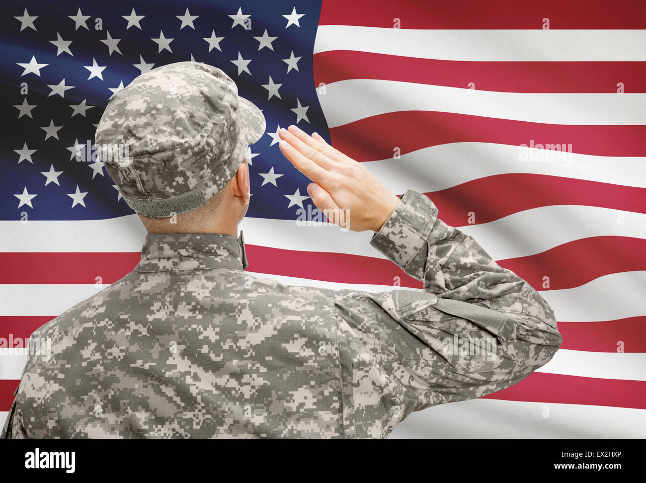 National military forces with flag on background conceptual series ...