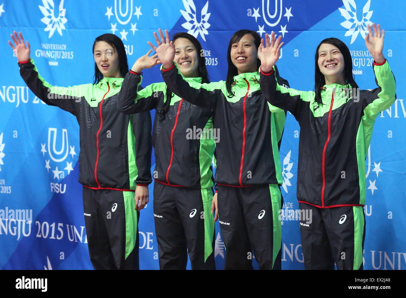 Gwangju, South Korea. 4th July, 2015. (L-R) Yui Yamane, Yasuko Miyamoto ...
