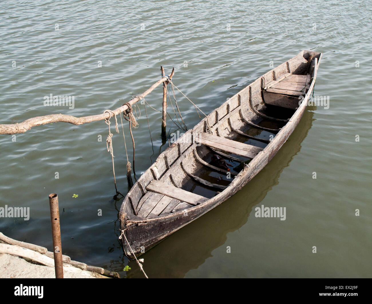 An old rowing boat in the Danube delta in Romania Stock Photo - Alamy