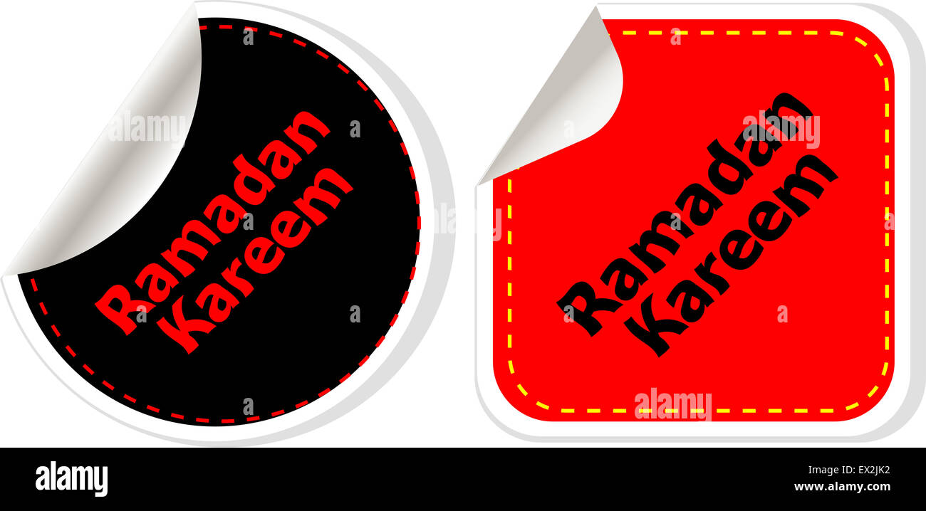 Arabic Islamic calligraphy of text Ramadan Kareem stickers label tag ...