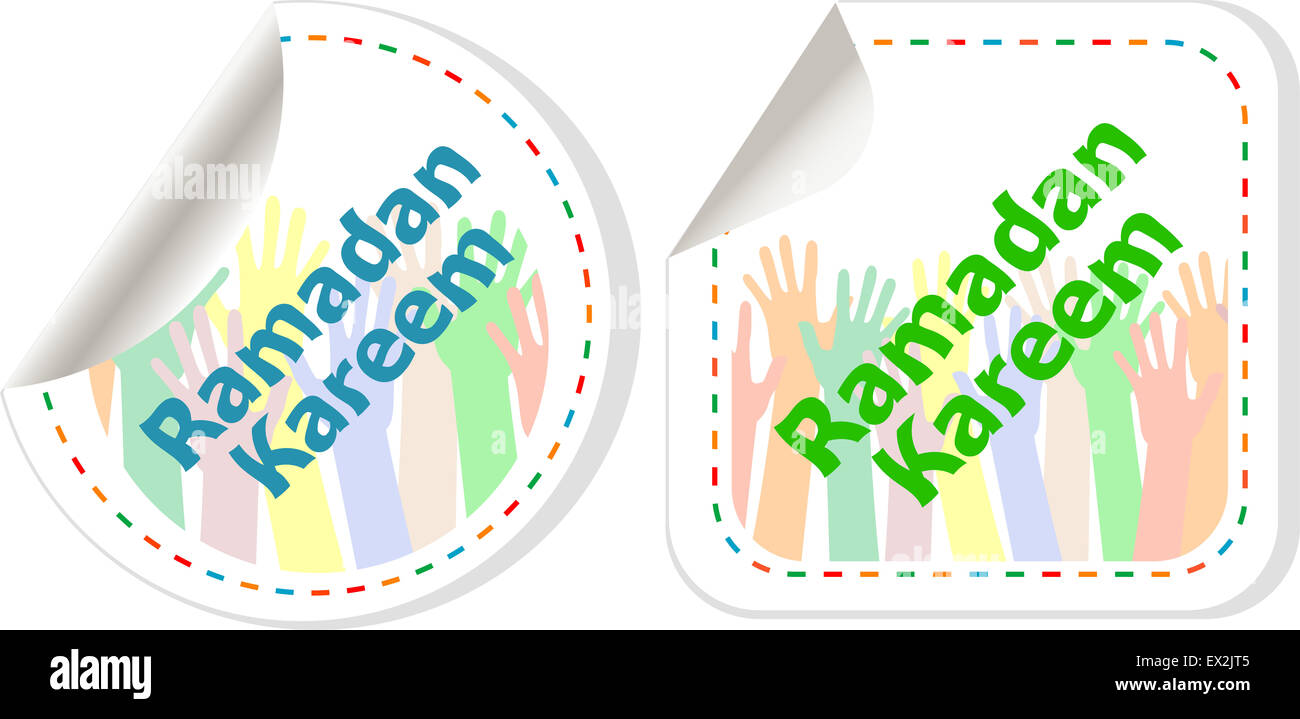 Arabic Islamic calligraphy of text Ramadan Kareem stickers label tag ...