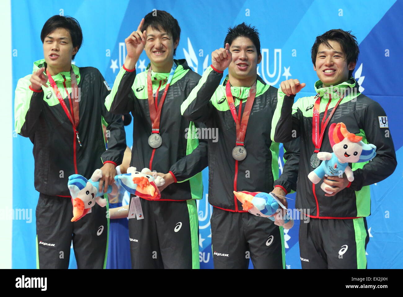 Gwangju, South Korea. 4th July, 2015. (L-R) Reo Sakata, Kosuke Matsui ...