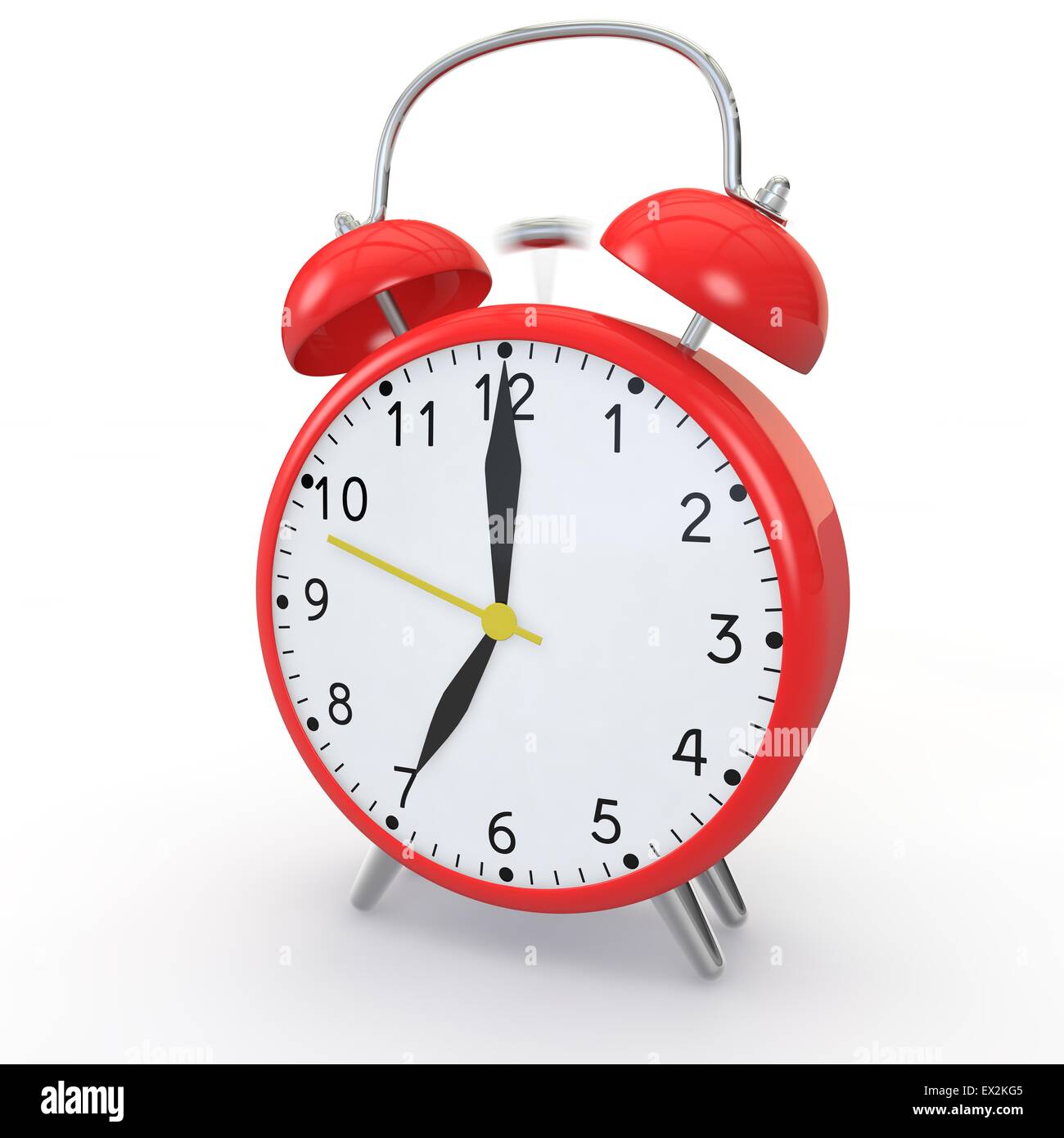 Red alarm clock on an isolated background Stock Photo - Alamy