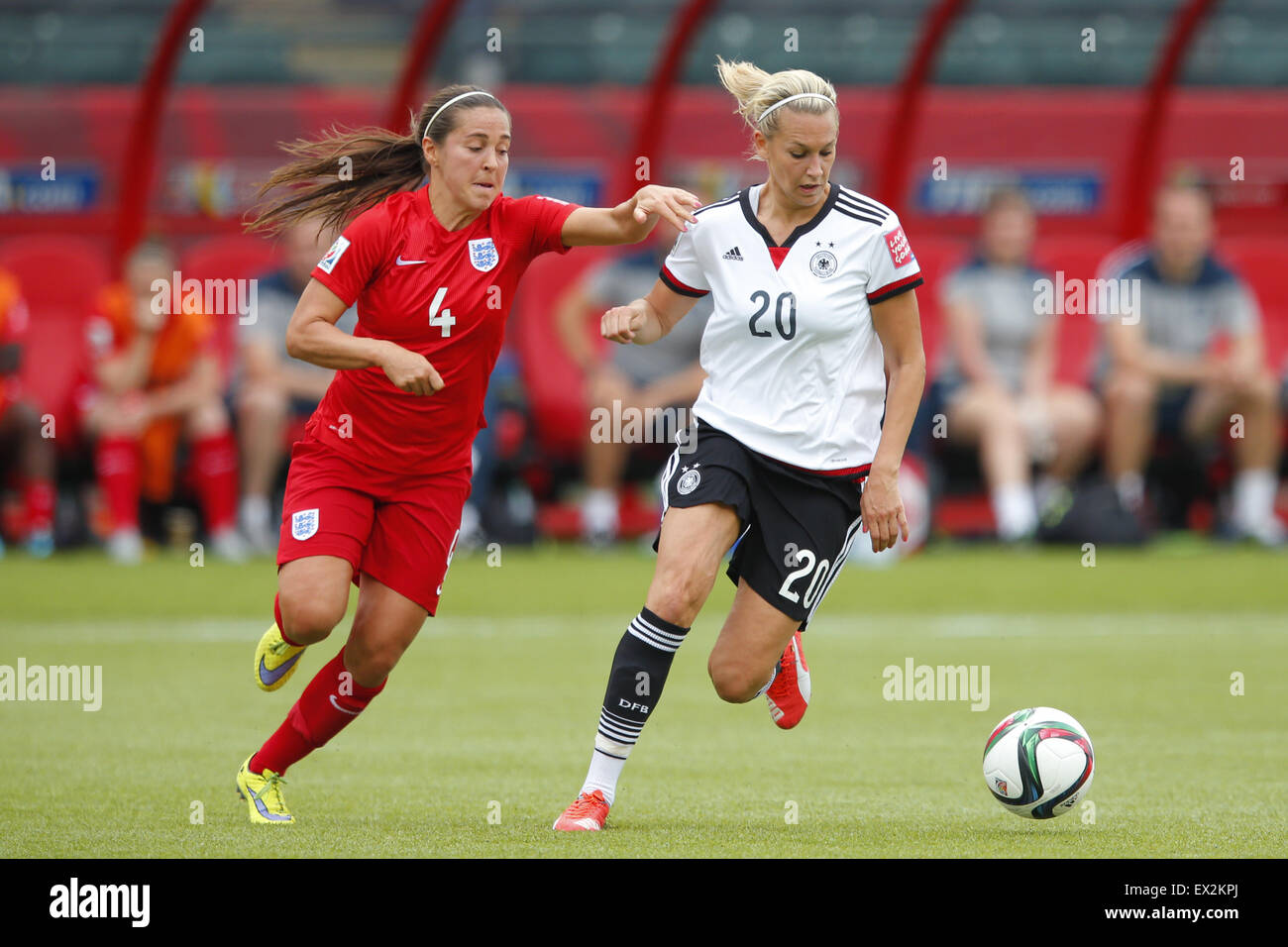 Edmonton, Canada. 4th July, 2015. (L-R) Fara Williams (ENG), Lena ...