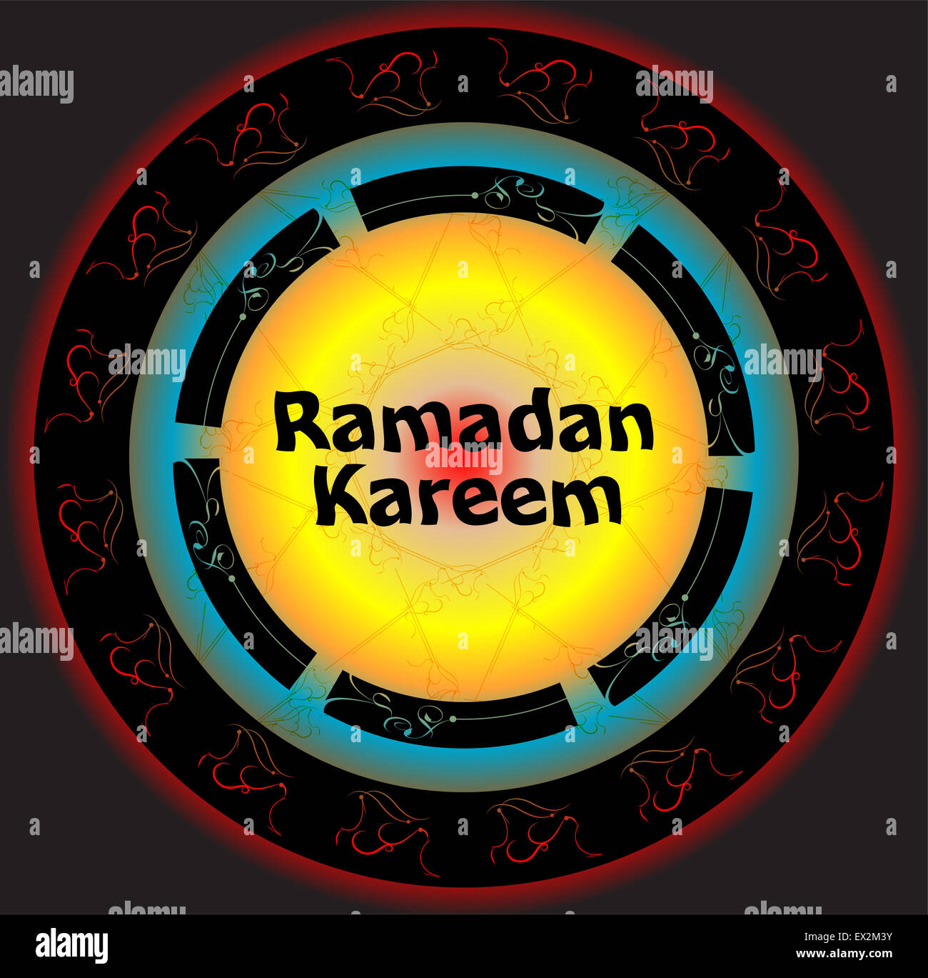 Islamic greeting arabic text for holy month Ramadan Kareem Stock Photo ...