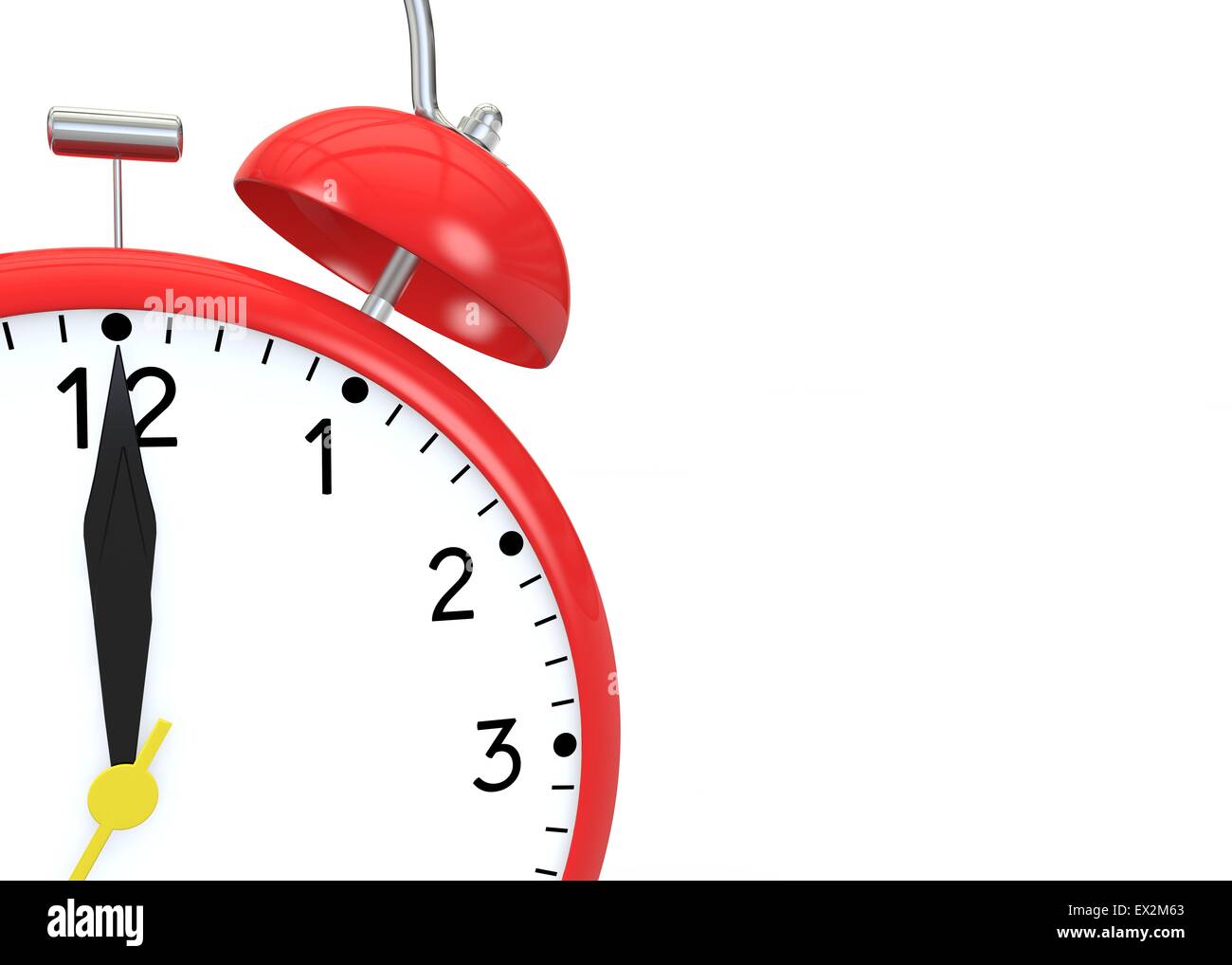 Red alarm clock on an isolated background Stock Photo - Alamy