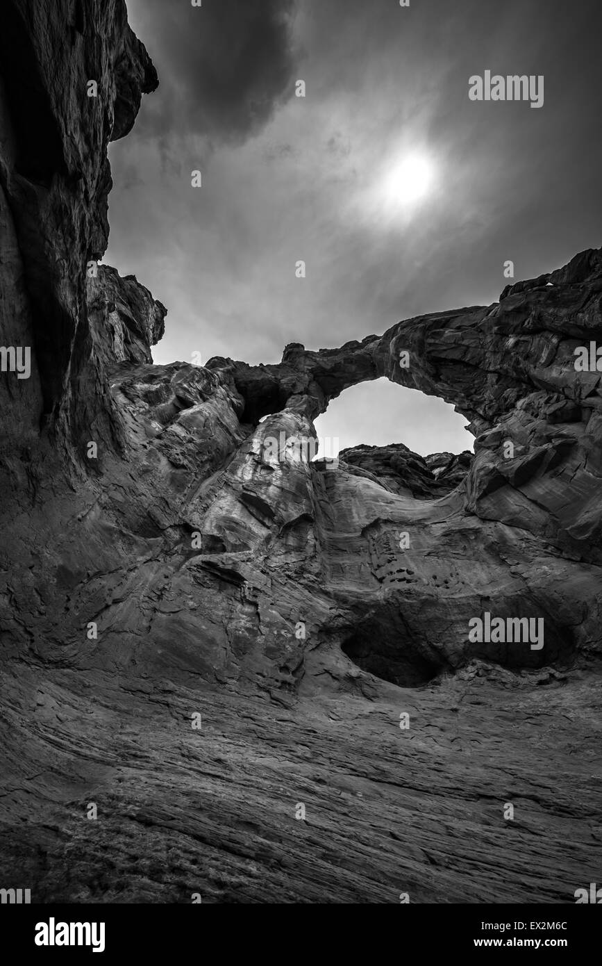 Double arch usa utah Black and White Stock Photos & Images - Alamy