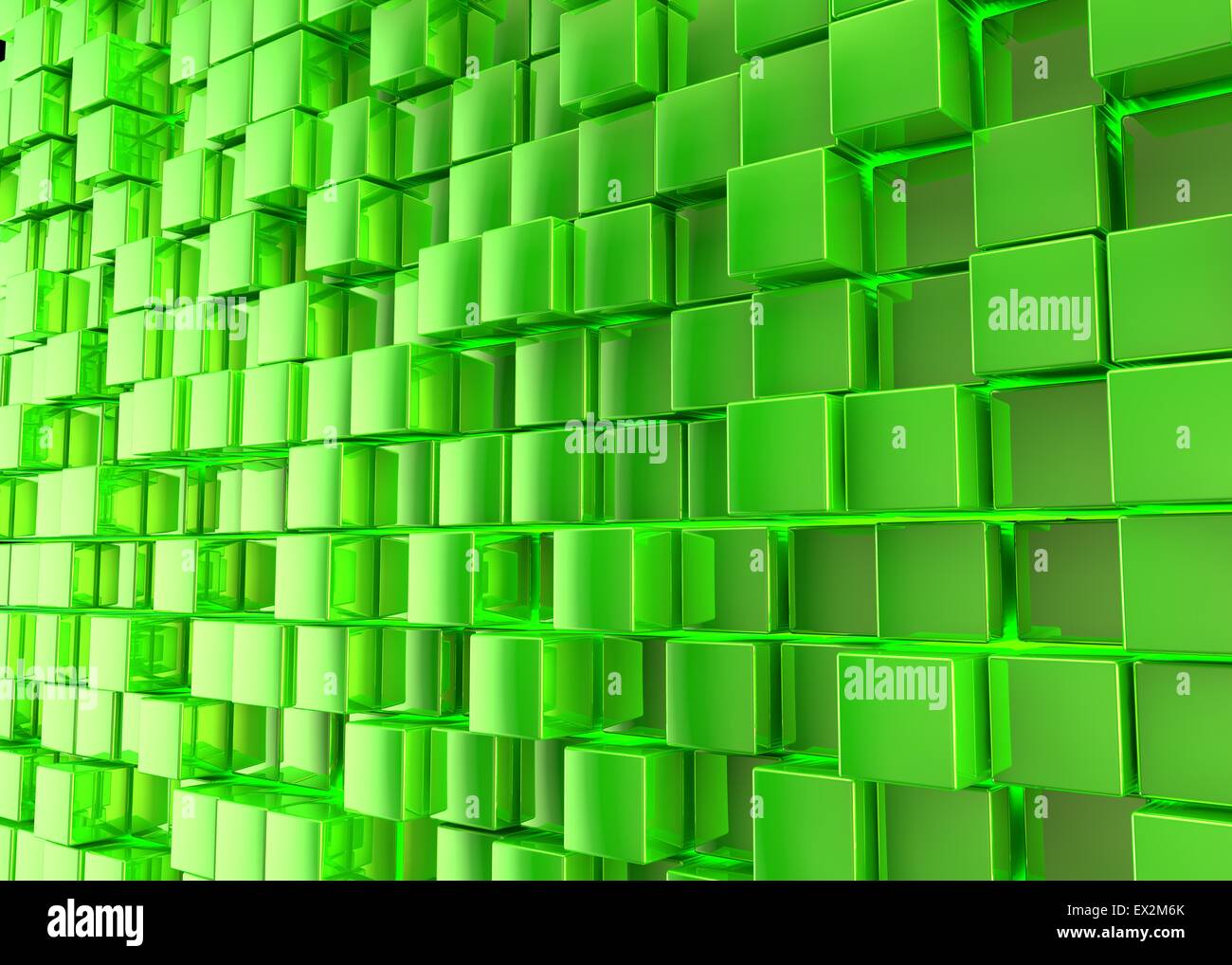 Abstract background. Green cubes on a green background Stock Photo - Alamy