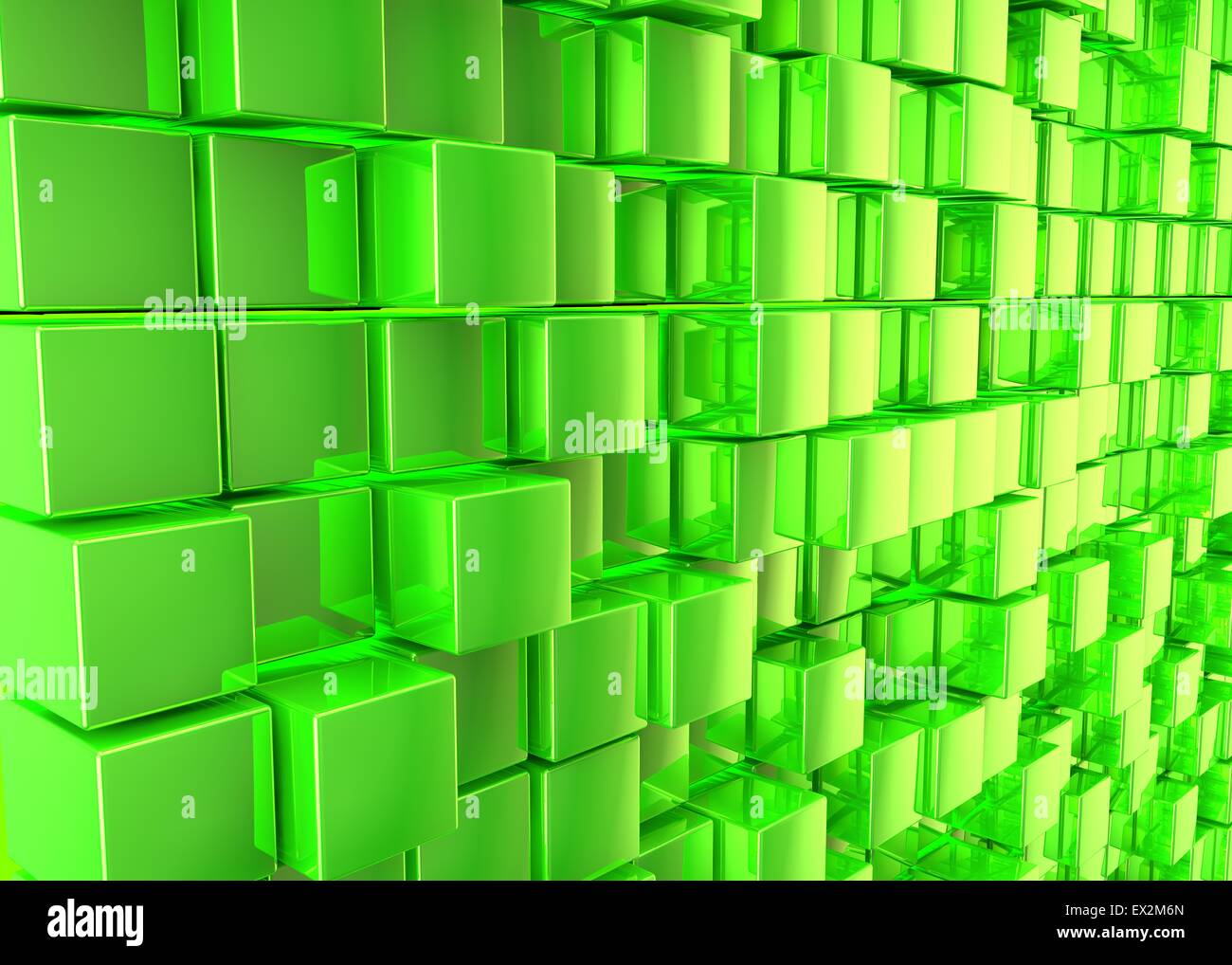 Abstract background. Green cubes on a green background Stock Photo - Alamy