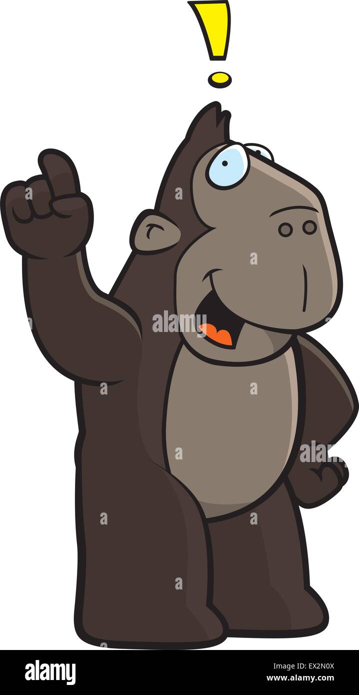 A happy cartoon ape with an idea Stock Vector Image & Art - Alamy