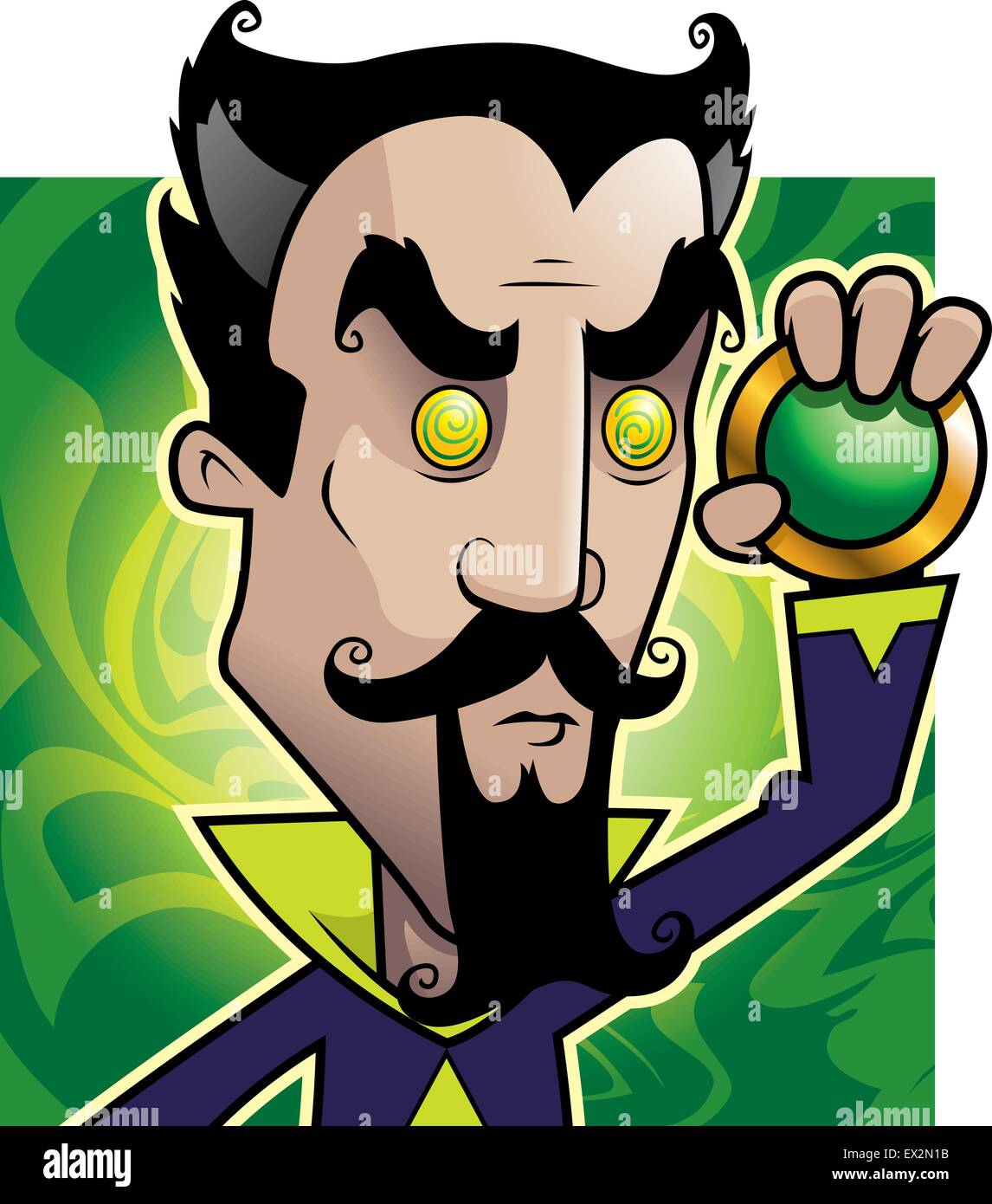 A cartoon hypnotist with a magical amulet Stock Vector Image & Art - Alamy
