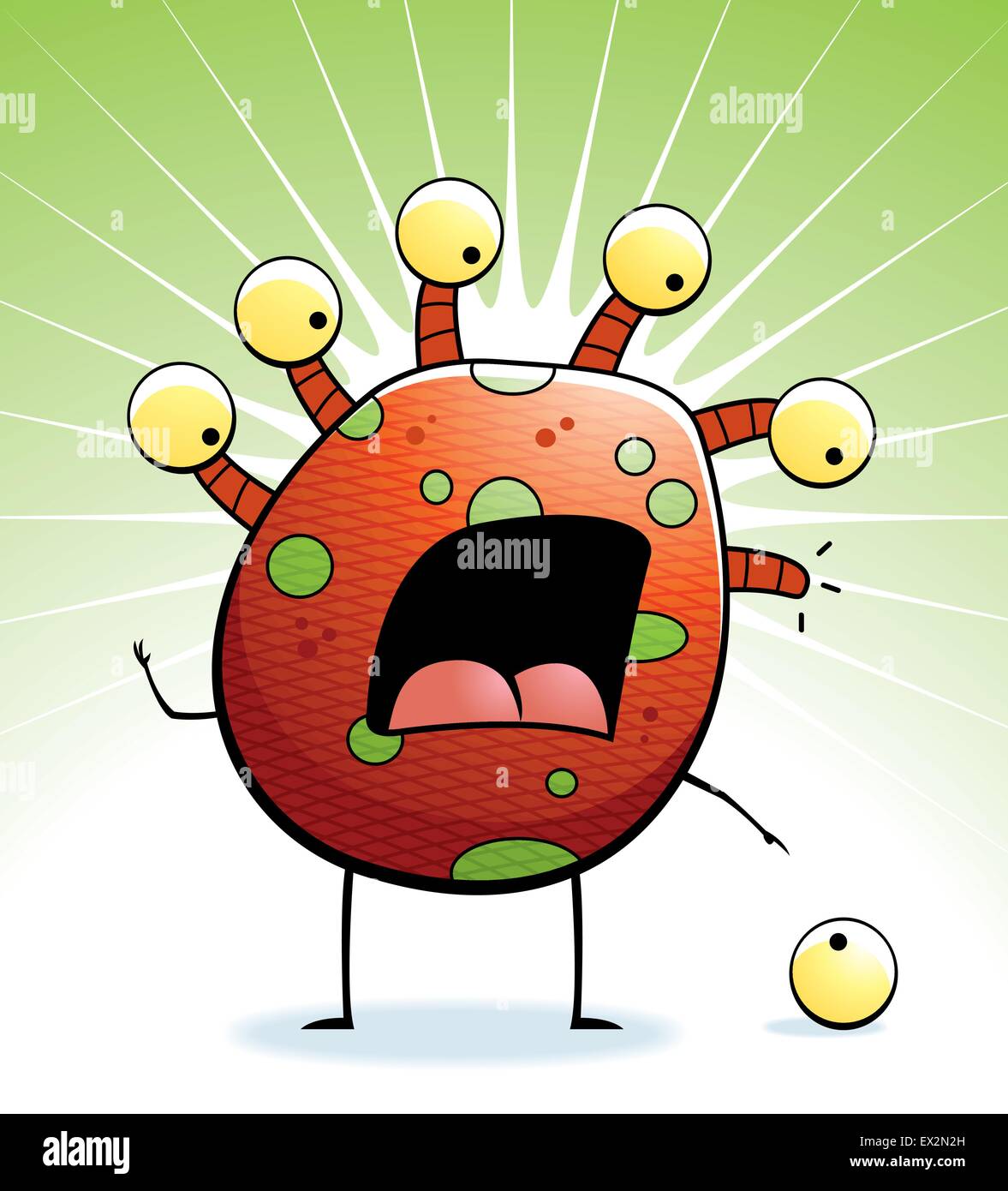 A cartoon monster looking scared after losing an eye Stock Vector Image ...