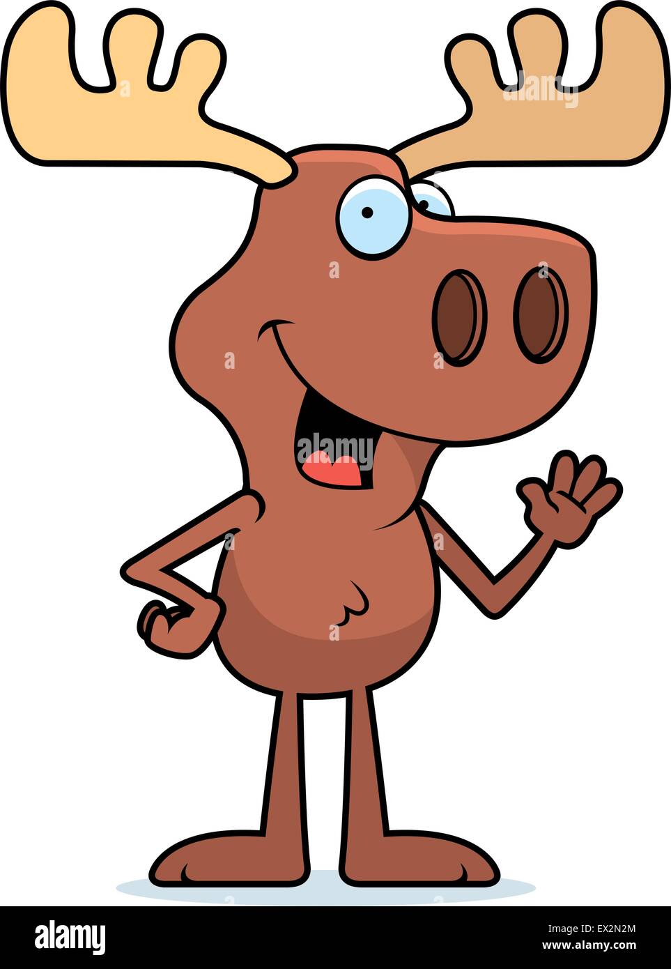 Cartoon Smiling Moose