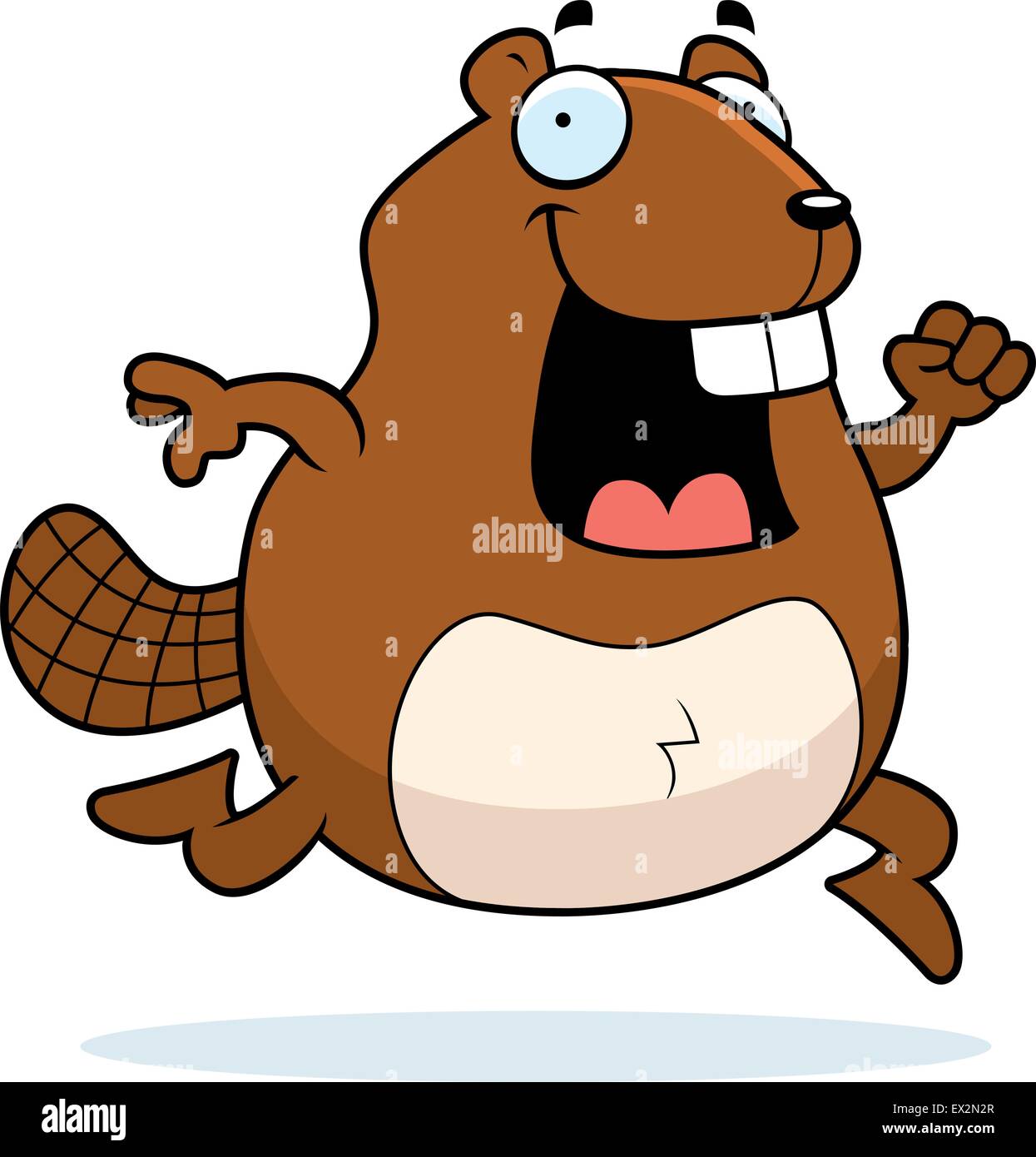 A happy cartoon beaver running and smiling Stock Vector Image & Art - Alamy