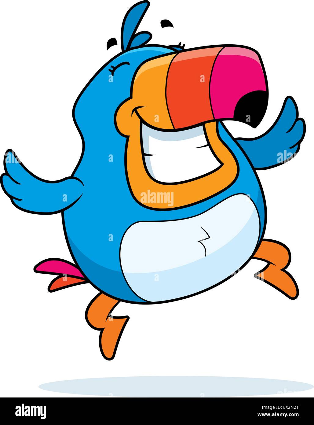 A happy cartoon toucan jumping and smiling Stock Vector Image & Art - Alamy