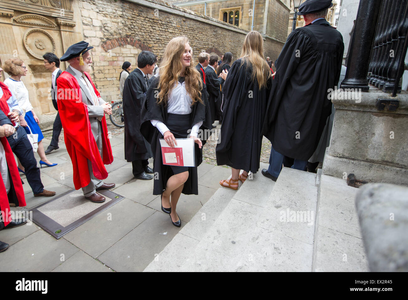 Students from Cambridge University on graduation day after passing ...