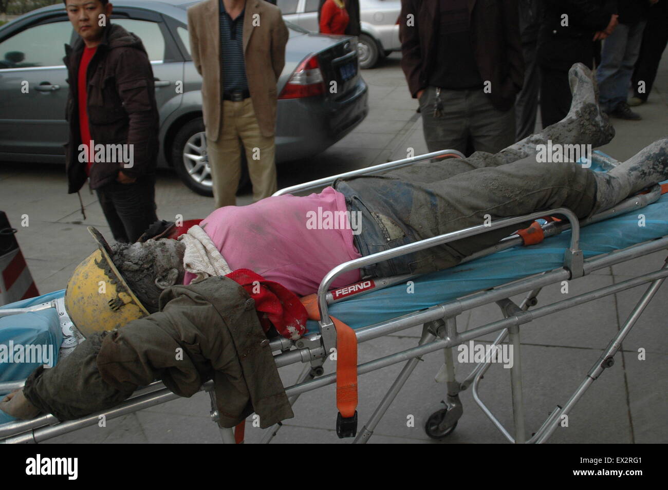 A body of a victim are found in the collapsed construction site in ...