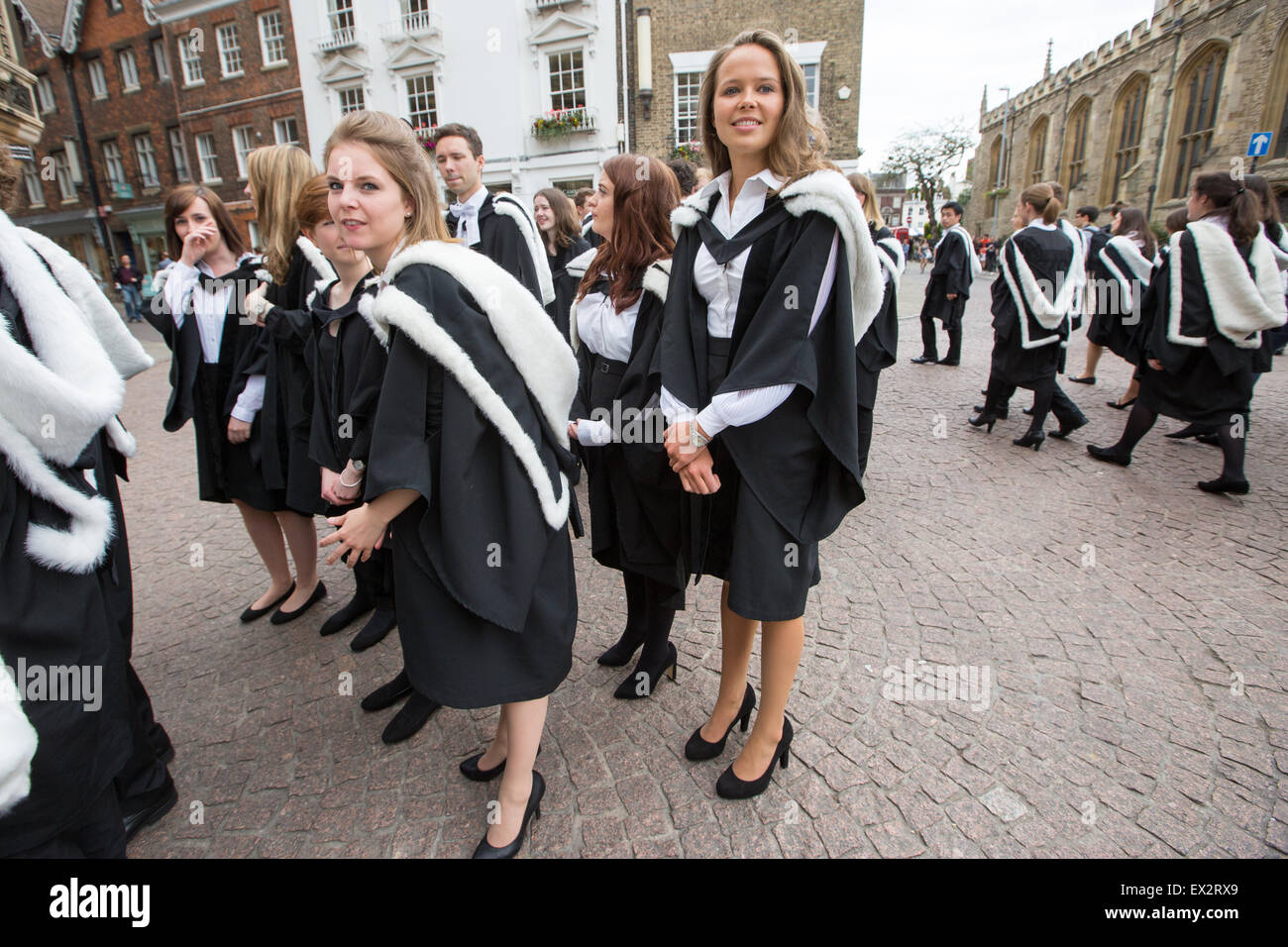 Students from Cambridge University on graduation day after passing ...