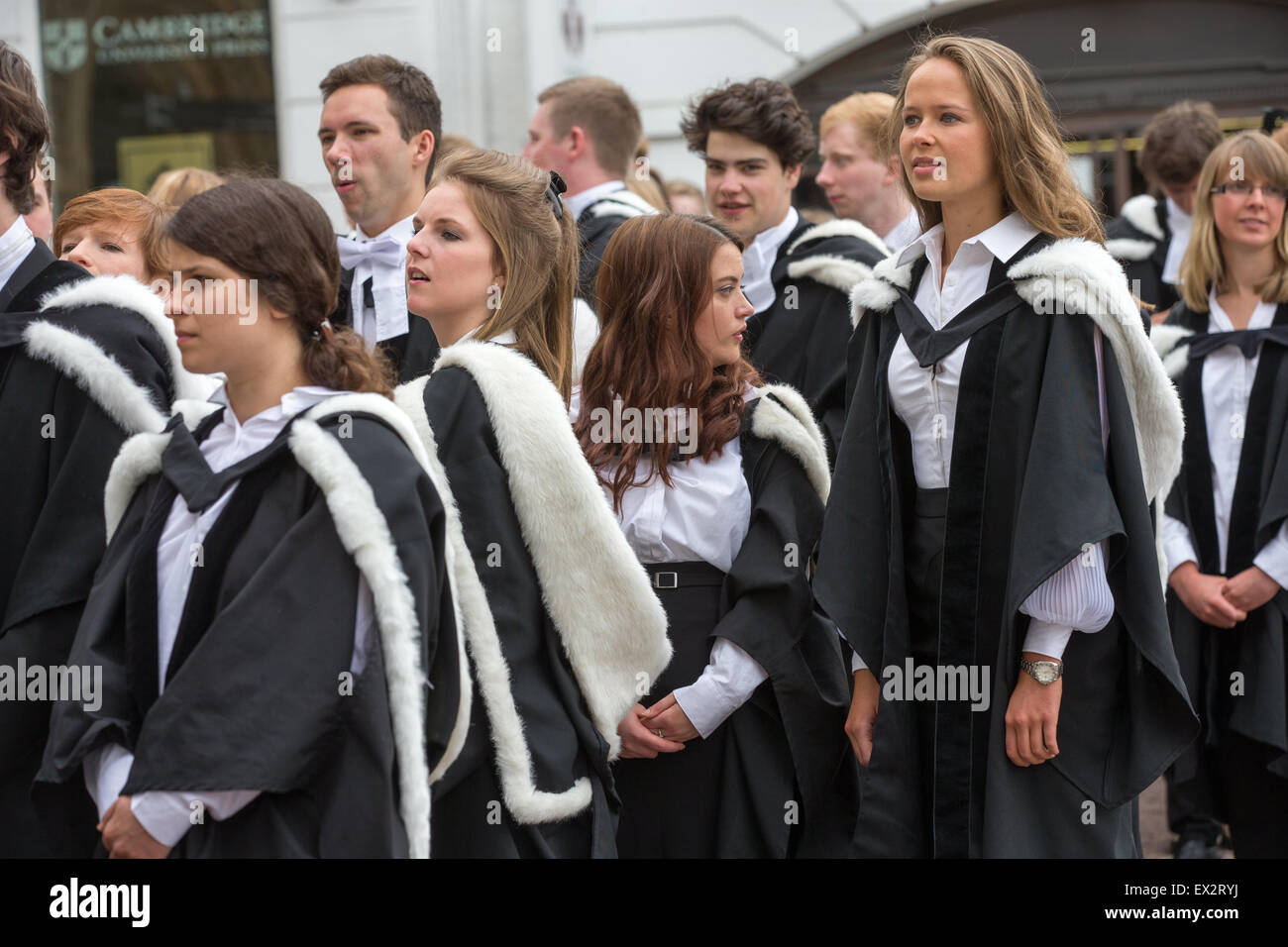 Students from Cambridge University on graduation day after passing ...
