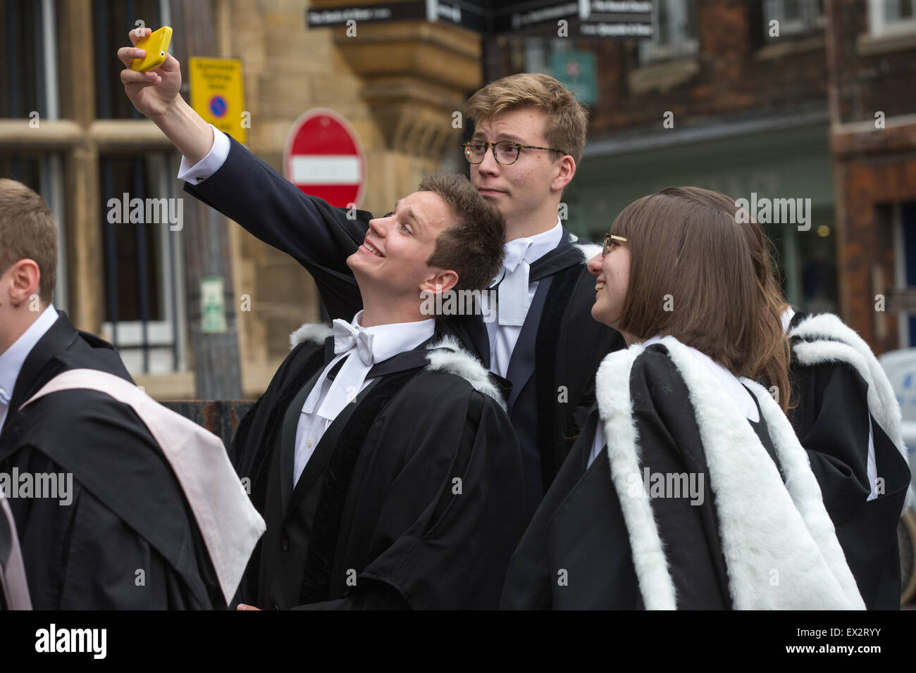 Students from Cambridge University on graduation day after passing ...