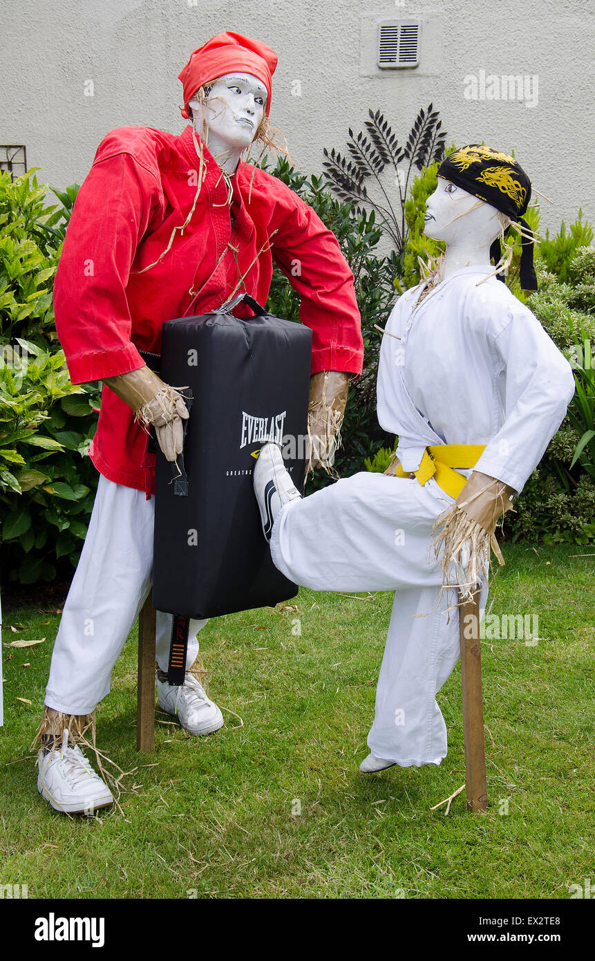 Blackrod, Uk - Local Scarecrows at village scarecrow festival in the ...