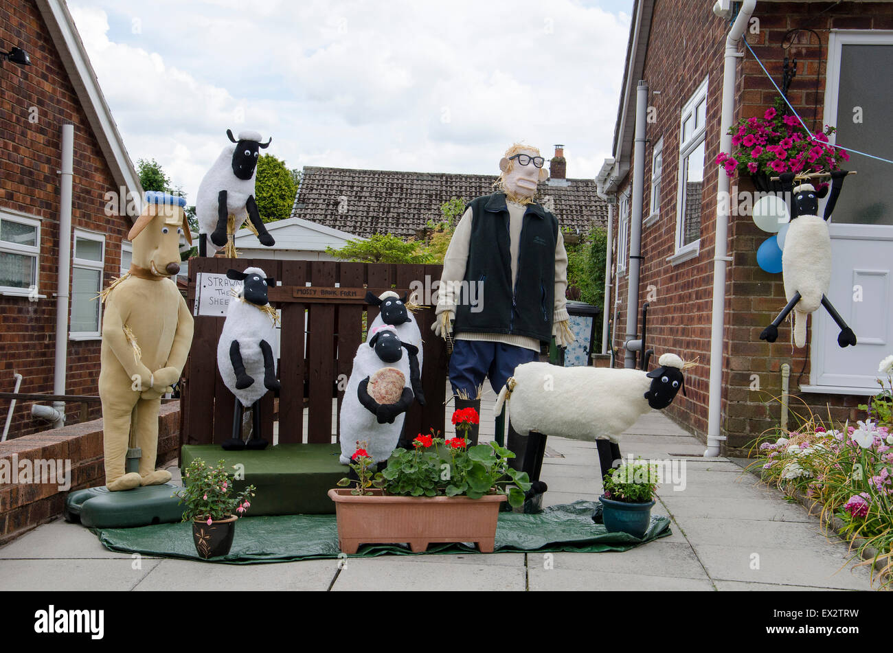 Blackrod, Uk - Local Scarecrows at village scarecrow festival in the ...