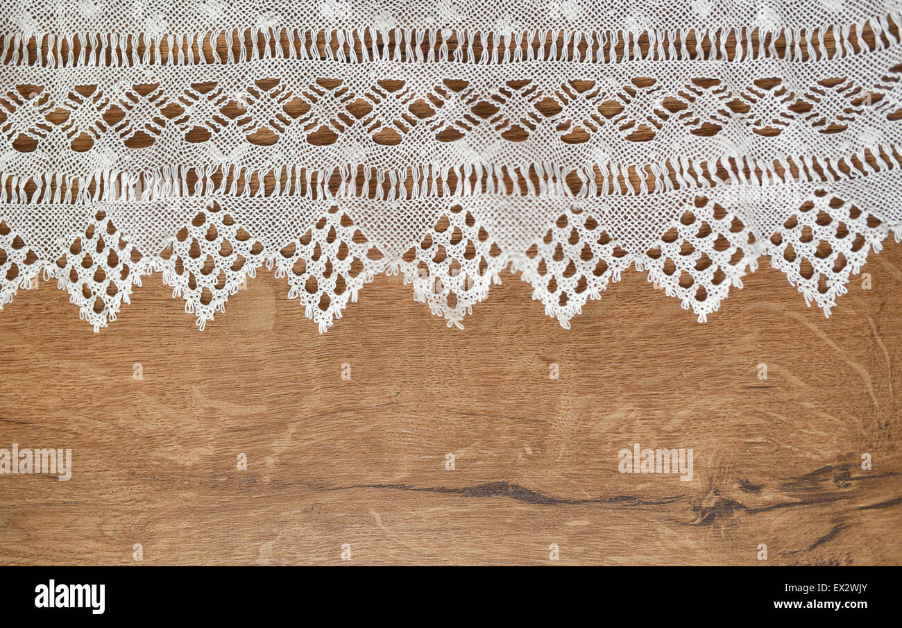 lace on the wooden background Stock Photo - Alamy