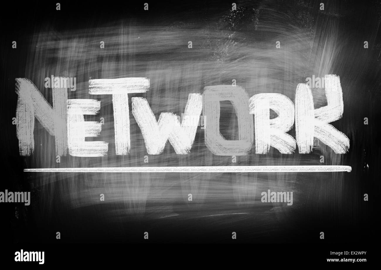 Concept global communication network design Black and White Stock ...