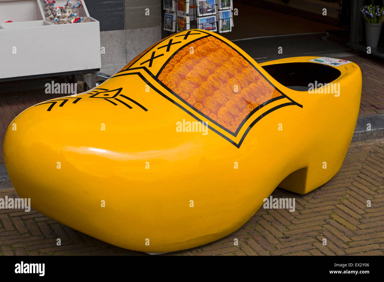 Huge wooden clog, meant to attract tourists to sit in and have their ...