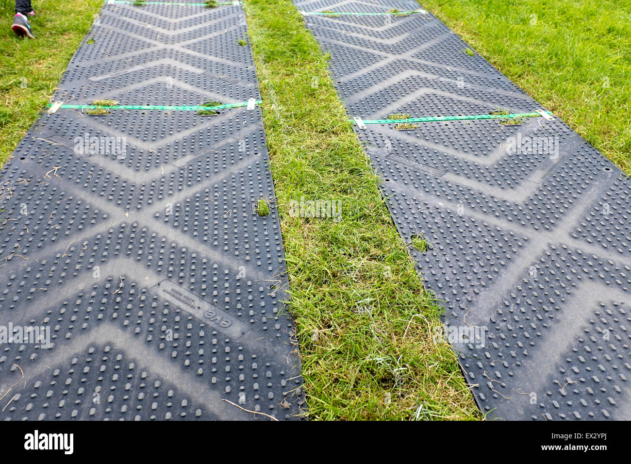 Temporary Road Surface Track Vehicle Grass Safety Stock Photo - Alamy