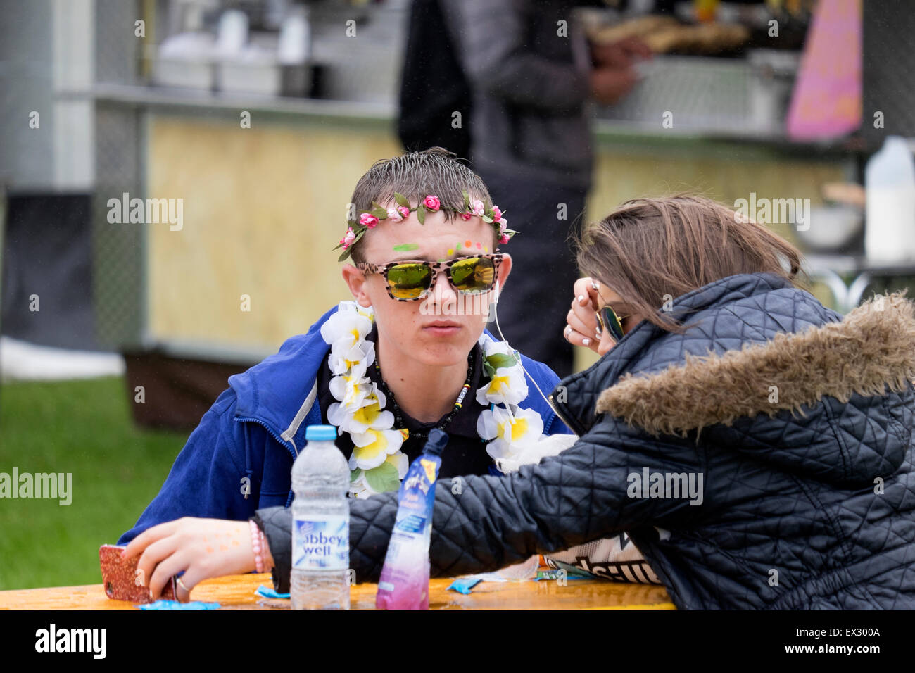 Flower Power Teenage Young Man Boy Male Sunglasses Stock Photo - Alamy