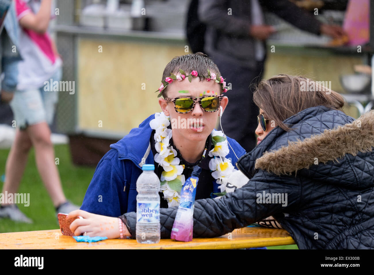 Flower Power Teenage Young Man Boy Male Sunglasses Stock Photo - Alamy
