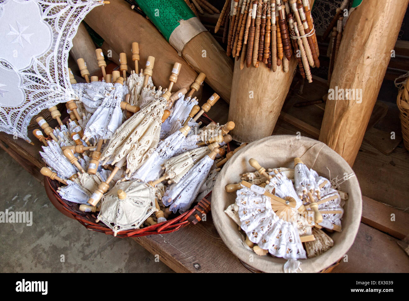 Lace making the traditional way Stock Photo - Alamy